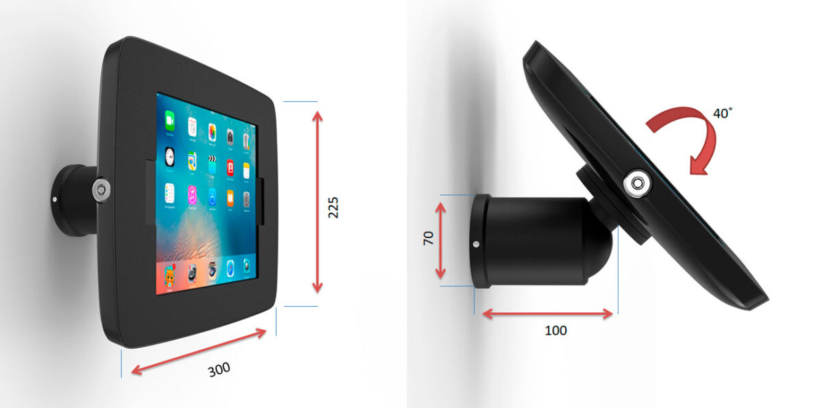 Buy Swivel Head Secure Wall mount For iPads Rotation 360˚ Online